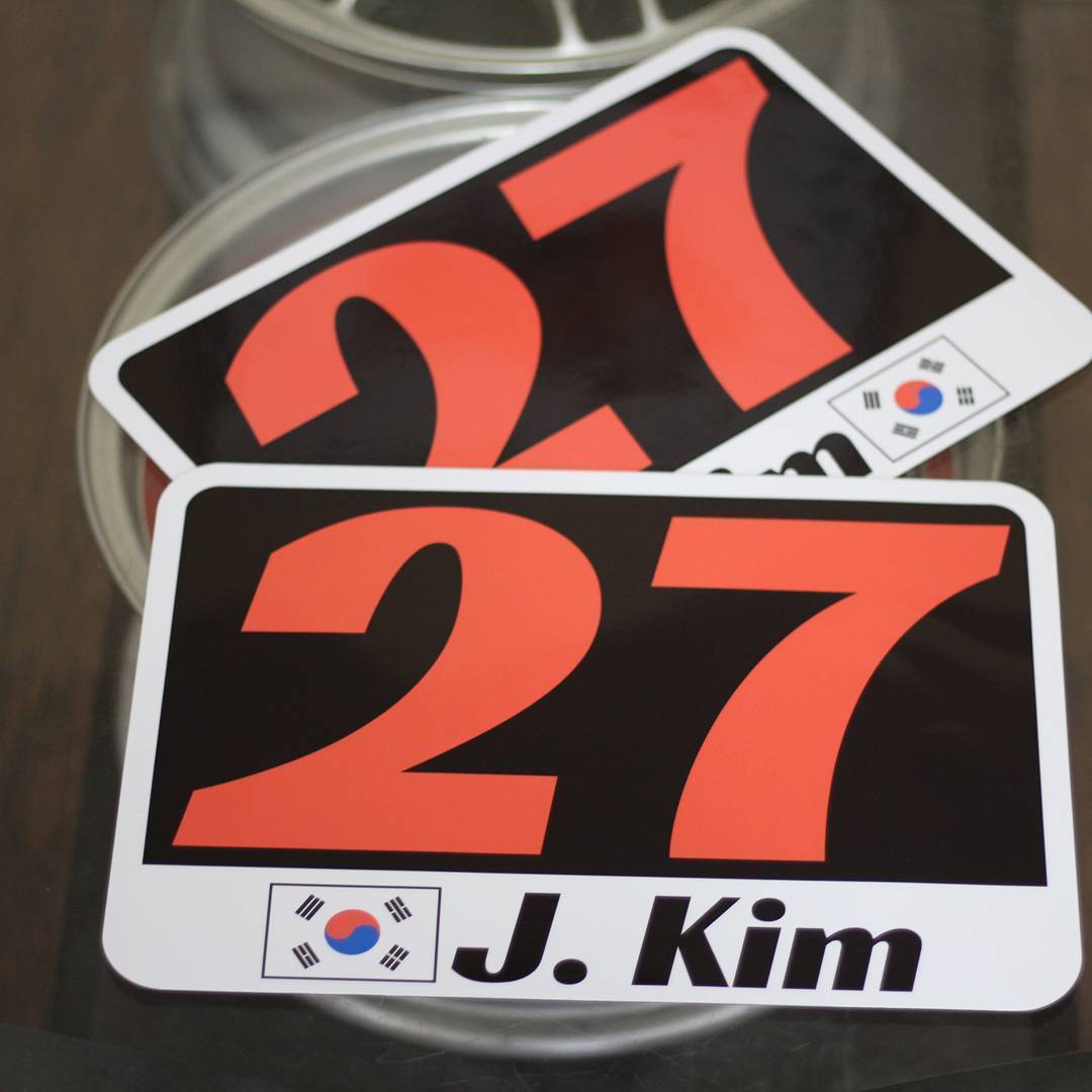 Static Cling Racing Numbers Cards | Add your own Custom Text ...