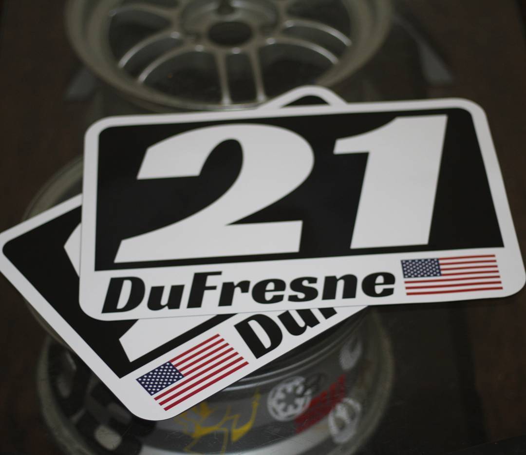 Static Cling Racing Numbers Cards | Name/Flag Style – TrackPrep Performance